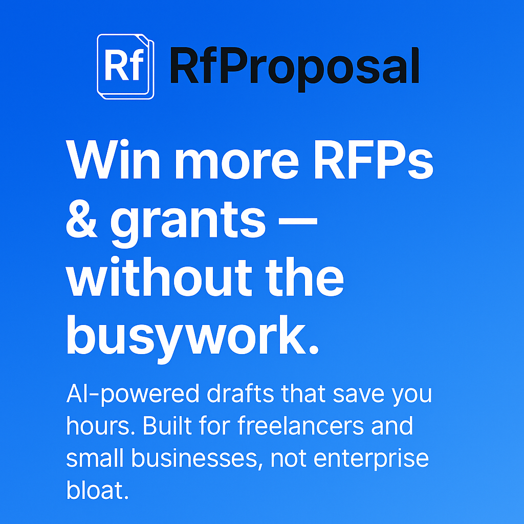 RfProposal – AI RFP Writer for Freelancers and SMBs